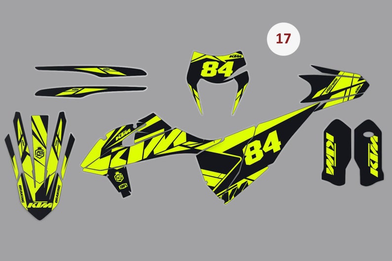Fluorescent Stickers for Motorcycle KTM, Custom Vinyl Protective ...