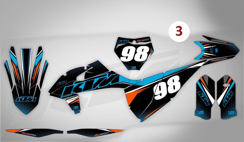 Motorcycle KTM Suzuki Honda Custom Vinyl Graphic Kit Design, Adhesive ...