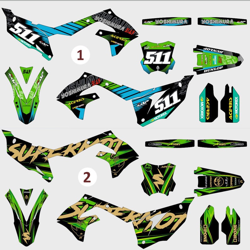 Motorcycle Kawasaki Kxf Kx450f Kx250f Kx Klx Custom Vinyl Decals ...