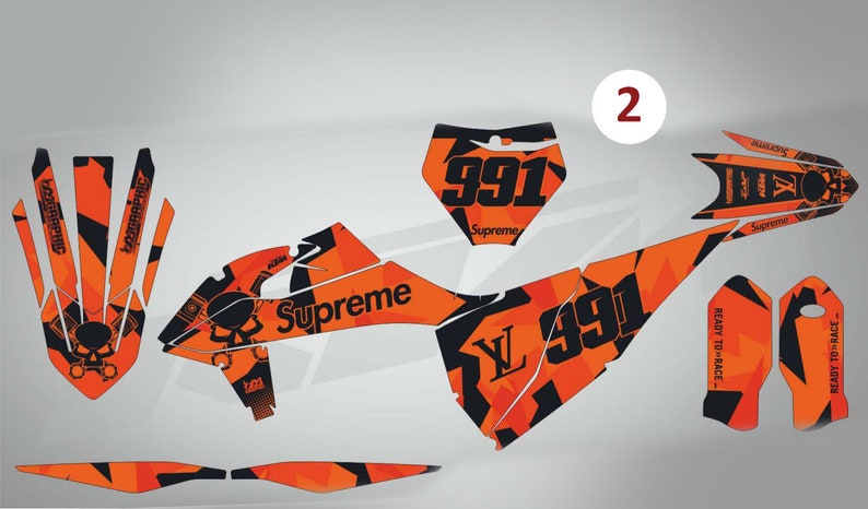 Motocross Decals Graphic Kit, Vinyl Protective Stickers for Motorcycle ...