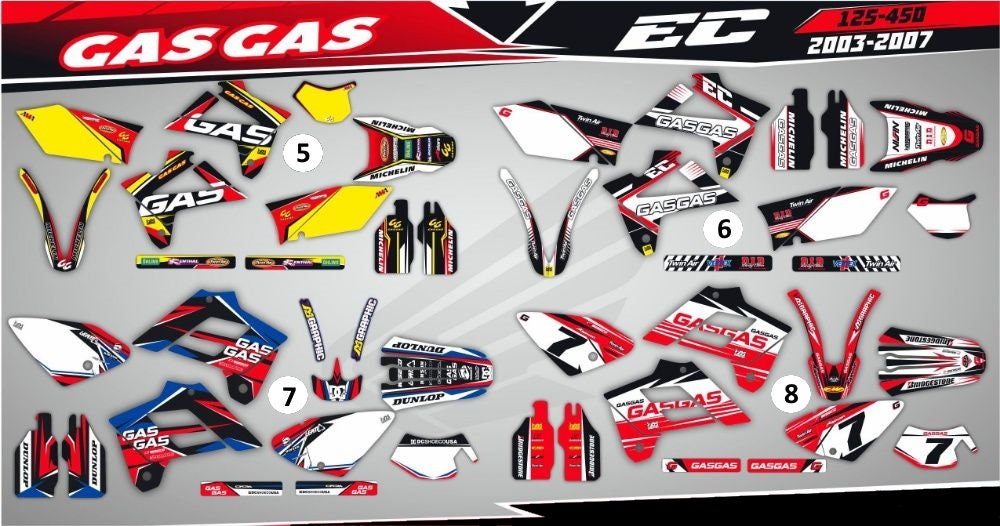 Custom Vinyl Decals Graphic Kit for Motorcycle Husaberg TM Beta Gas Gas ...
