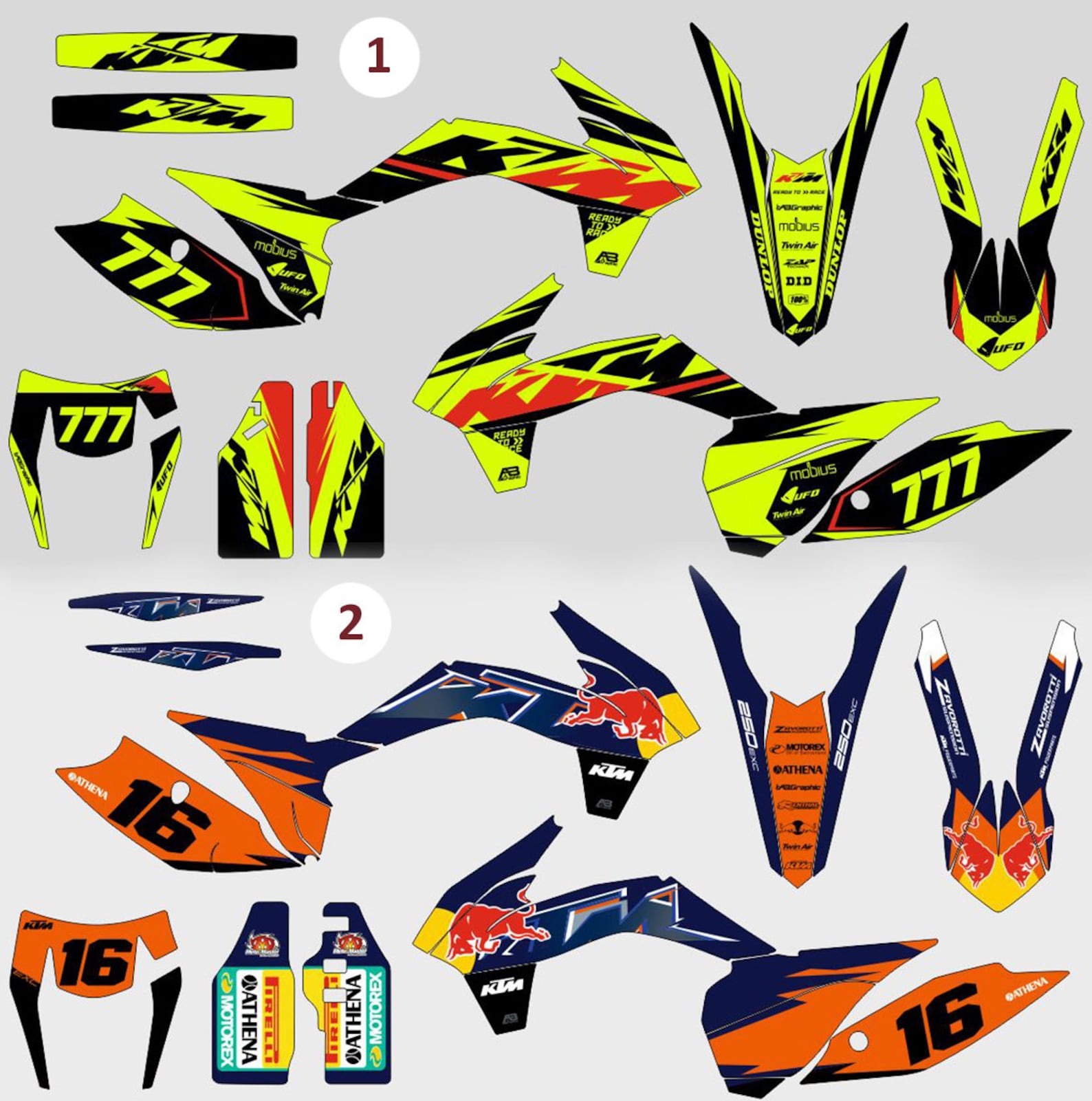 Custom Vinyl Protective Stickers Motorcycle KTM (SXF EXC Xs Adventure ...