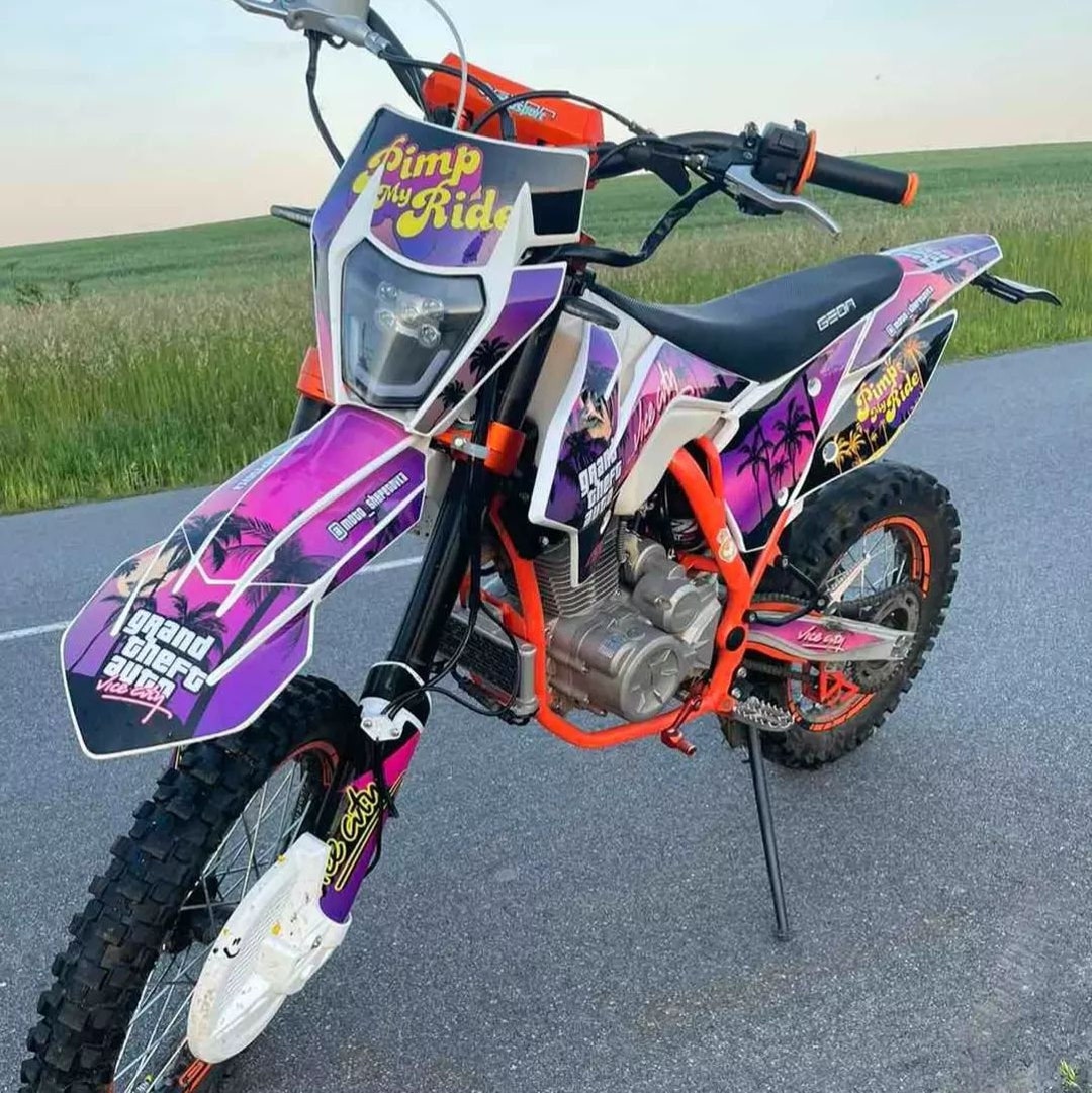 Custom Vinyl Protective Stickers for Racing Motorcycle Geon GNS, X-road ...