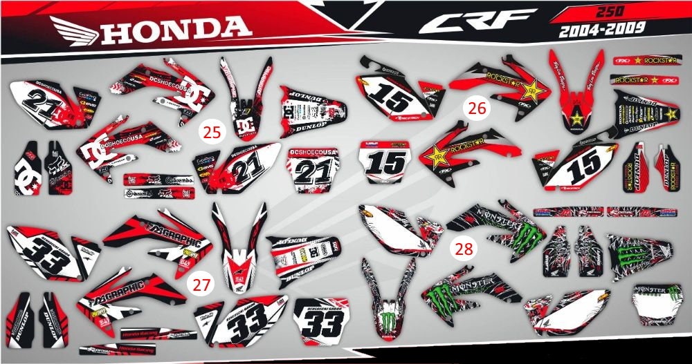 Graphic Decal for Motorcycle Honda Cr Crf Xr Fmx Motorcycle - Etsy