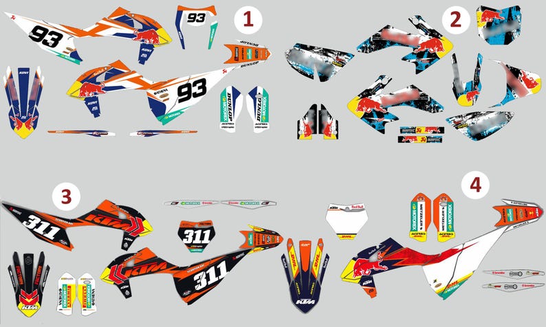 Custom Vinyl Sticker for Motorcycle KTM Sx Sxf Exc Smc Smr Duke Cross ...