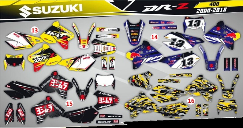 Motorcycle Suzuki Rm Rmz Drz Djebel Dr Decals Graphic Kit, Motorcycle ...