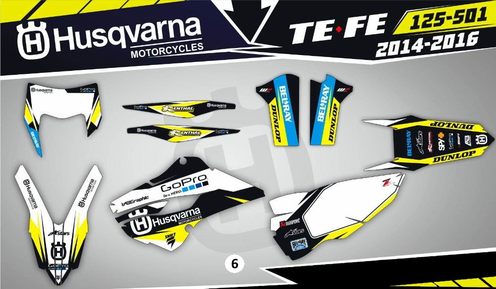 Motocross Husqvarna FC TC Kawasaki Kfr Honda CRF Motorcycle Sticker Set ...