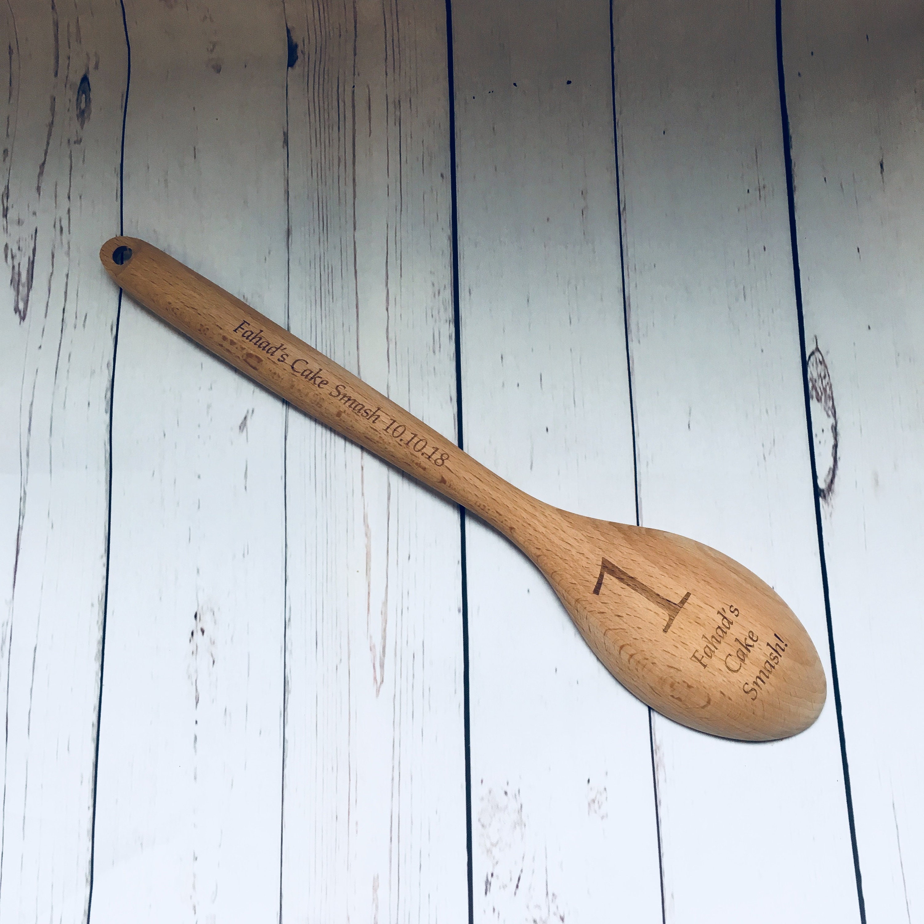 Cake Smash Wooden Spoons Engraved Kitchen & Dining Cooking Utensils ...