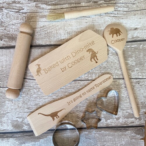 Personalised Kids Dinosaur Baking Set Children's Kit - Etsy UK