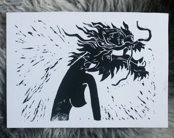 Dragon Lino Print | Etsy Ireland