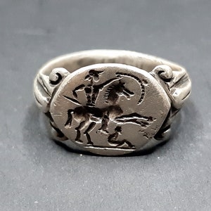 Ancient Roman Silver Ring With an Image - Etsy