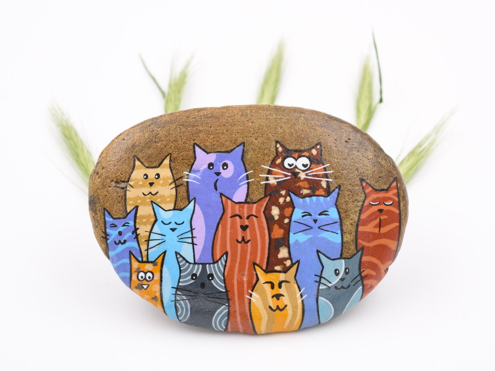 Funny Cats Painted Rock Cats Friends - Etsy