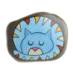 Sleeping Cat, Painted Rock, Painted Cat - Etsy