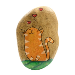 Tabby Cat, Cat in Love, Painted Rock, Painted Cat - Etsy