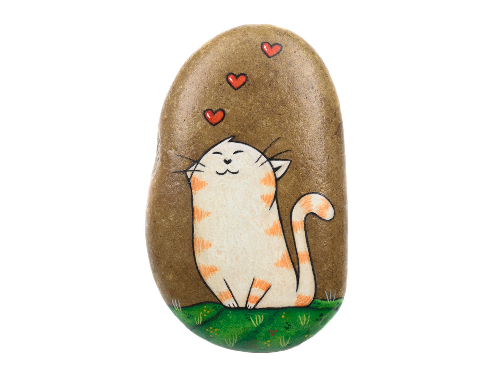 Tabby Cat, Cat in Love, Painted Rock, Painted Cat - Etsy Canada