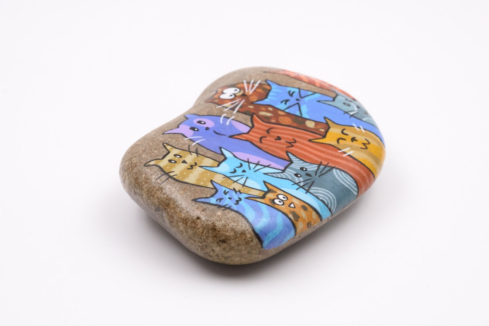 Funny Cats Painted Rock Cats Friends - Etsy