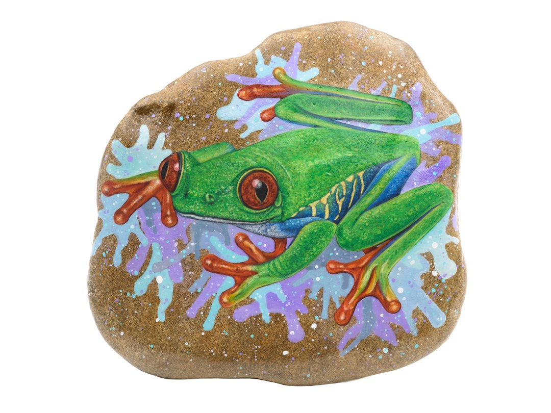 Painted Frog, Painted Stone, Rock Art - Etsy