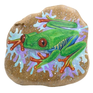 Painted Frog, Painted Stone, Rock Art - Etsy