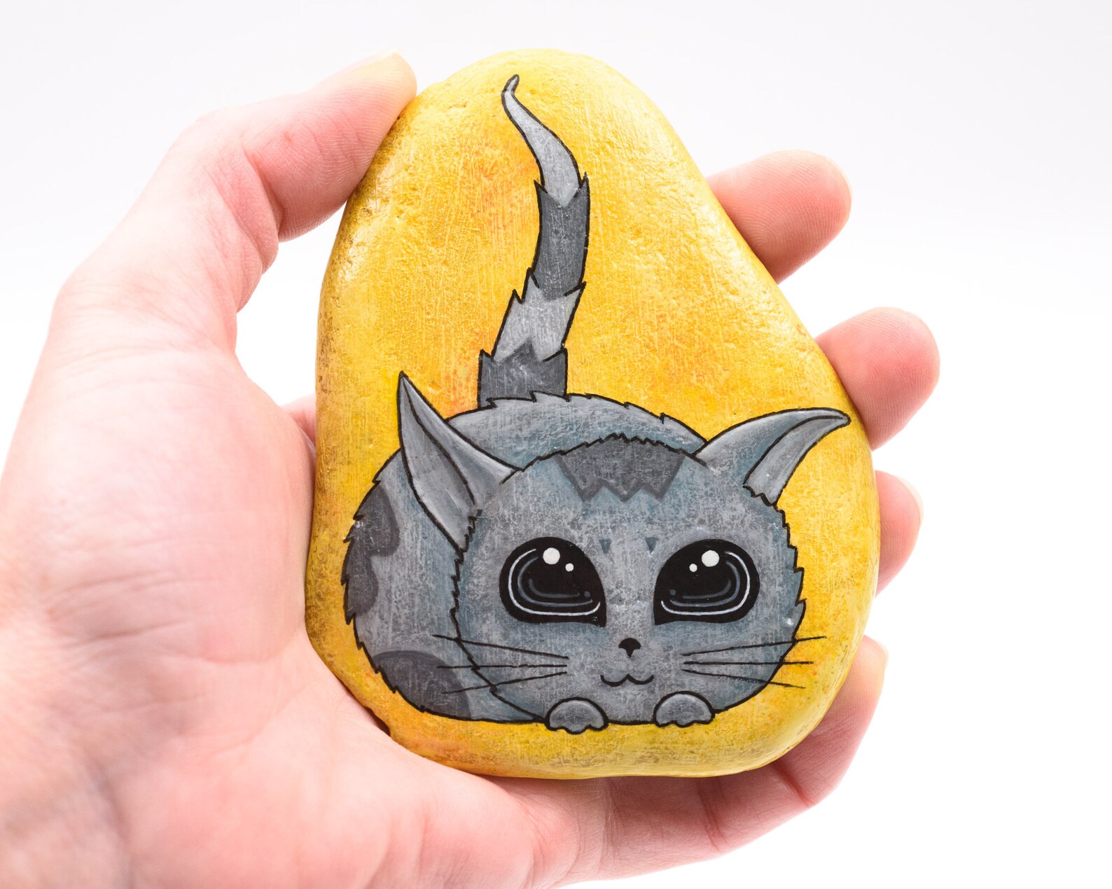 Tabby Cat, Painted Rock, Painted Cat - Etsy