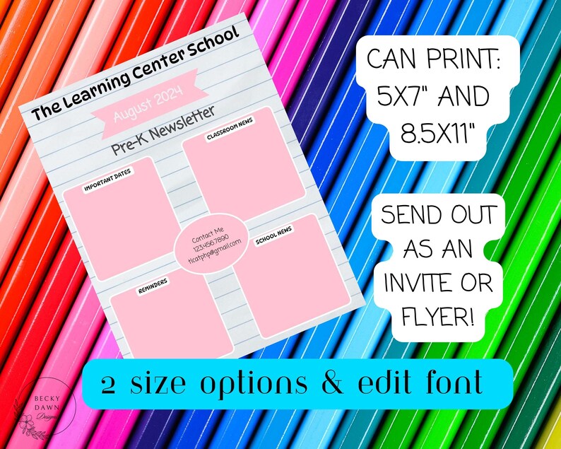 EDITABLE--12 Month Classroom Newsletter, School PTO PTA, Parent ...