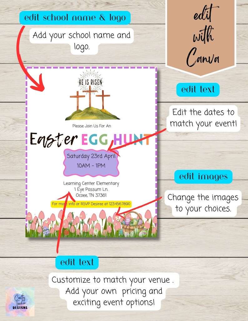 EDITABLE Religious Easter Egg Hunt Flyer, Digital Download, Easter ...