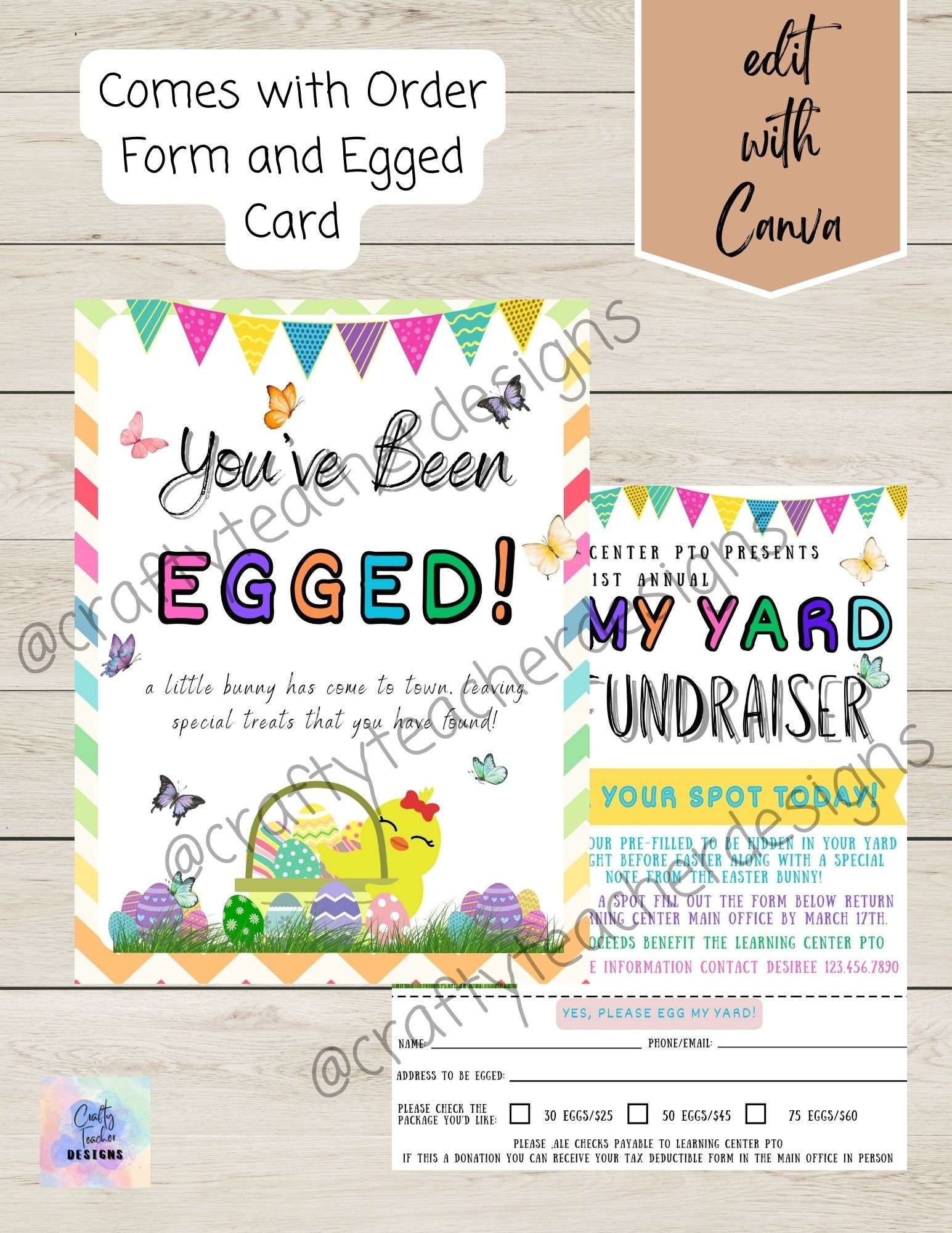 EDITABLE, Easter Egg My Yard Fundraiser, School PTO PTA, Social Media ...