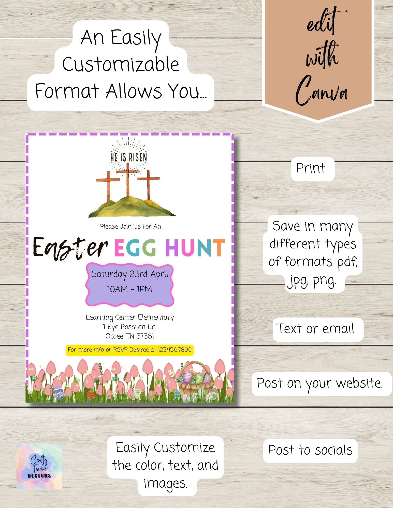 EDITABLE Religious Easter Egg Hunt Flyer, Digital Download, Easter ...