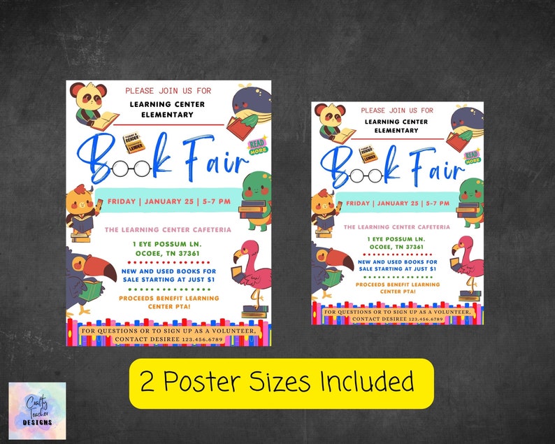 EDITABLE Book Fair Poster Social Media Template Printable - Etsy