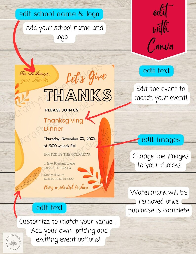 EDITABLE Thanksgiving Gather Together Let's Give Thanks Family Time - Etsy
