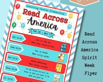Dr. Seuss Week School Spirit Itinerary, Editable Printable Template ...