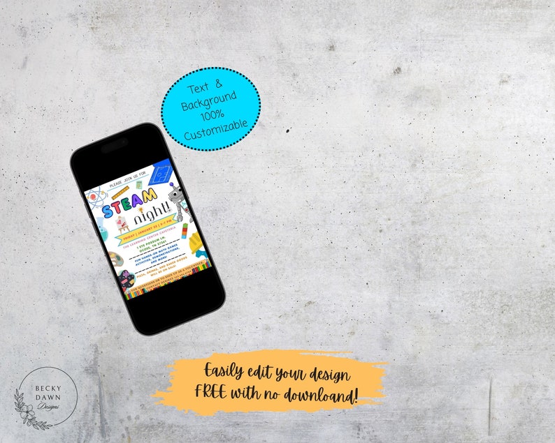 Editable Family STEAM Night Flyer, PTO PTA Family School Flyer ...