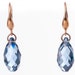 Blue Crystal Dainty Gold Dangle Delicate Earrings, Small Blue Denim ...