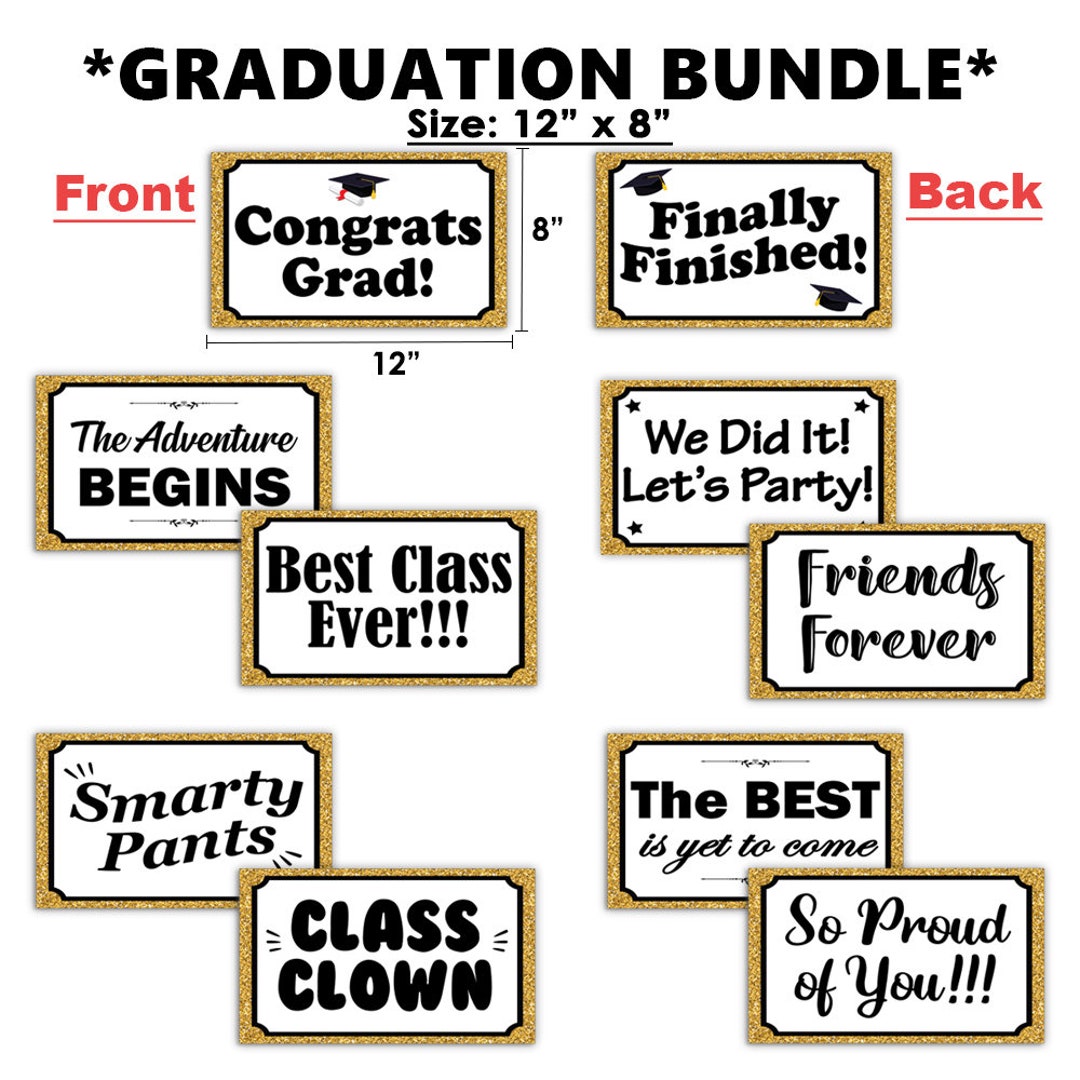 Photo Booth Props Graduation Theme PVC Party Props Photo Props Sign - Etsy