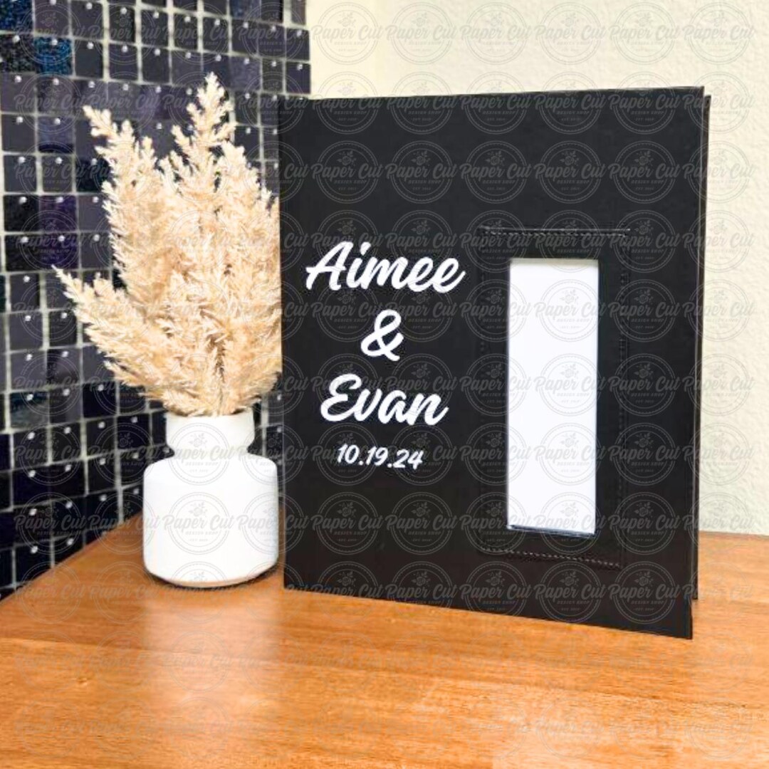 PERSONALIZED Photo Booth Album Slip-in Black With Storage Box 2x6 ...