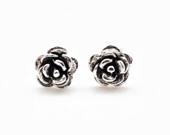Rose stud earrings | Etsy