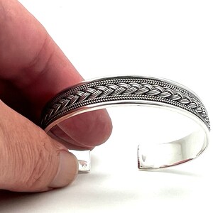 Braided Silver Cuff Bracelet - 925 Sterling Silver - Handmade - Etsy
