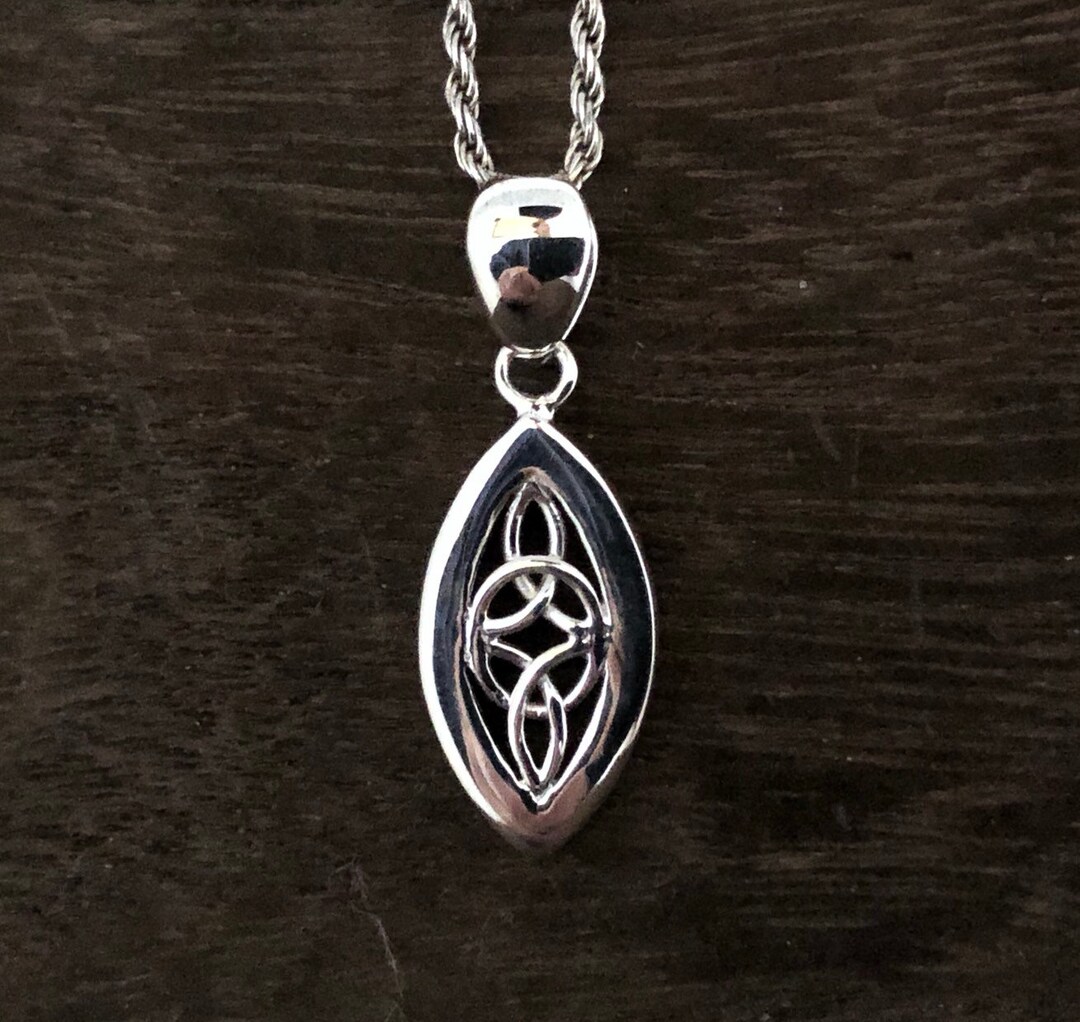 Celtic Double Triquetra Pendant - Celtic Infinity Knot Silver Pendant ...