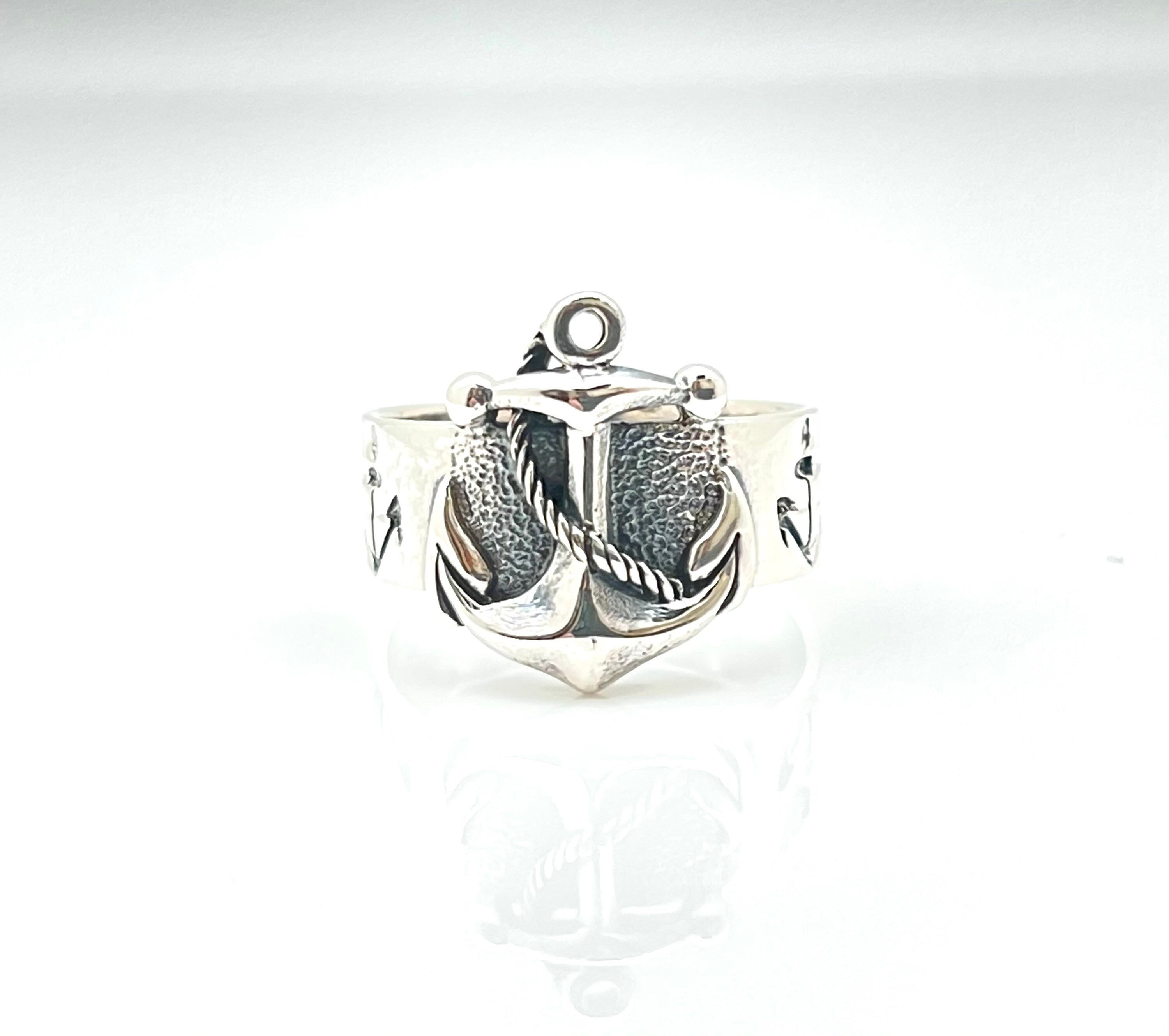 Silver Anchor Ring // 925 Sterling Silver // Nautical Ring - Etsy