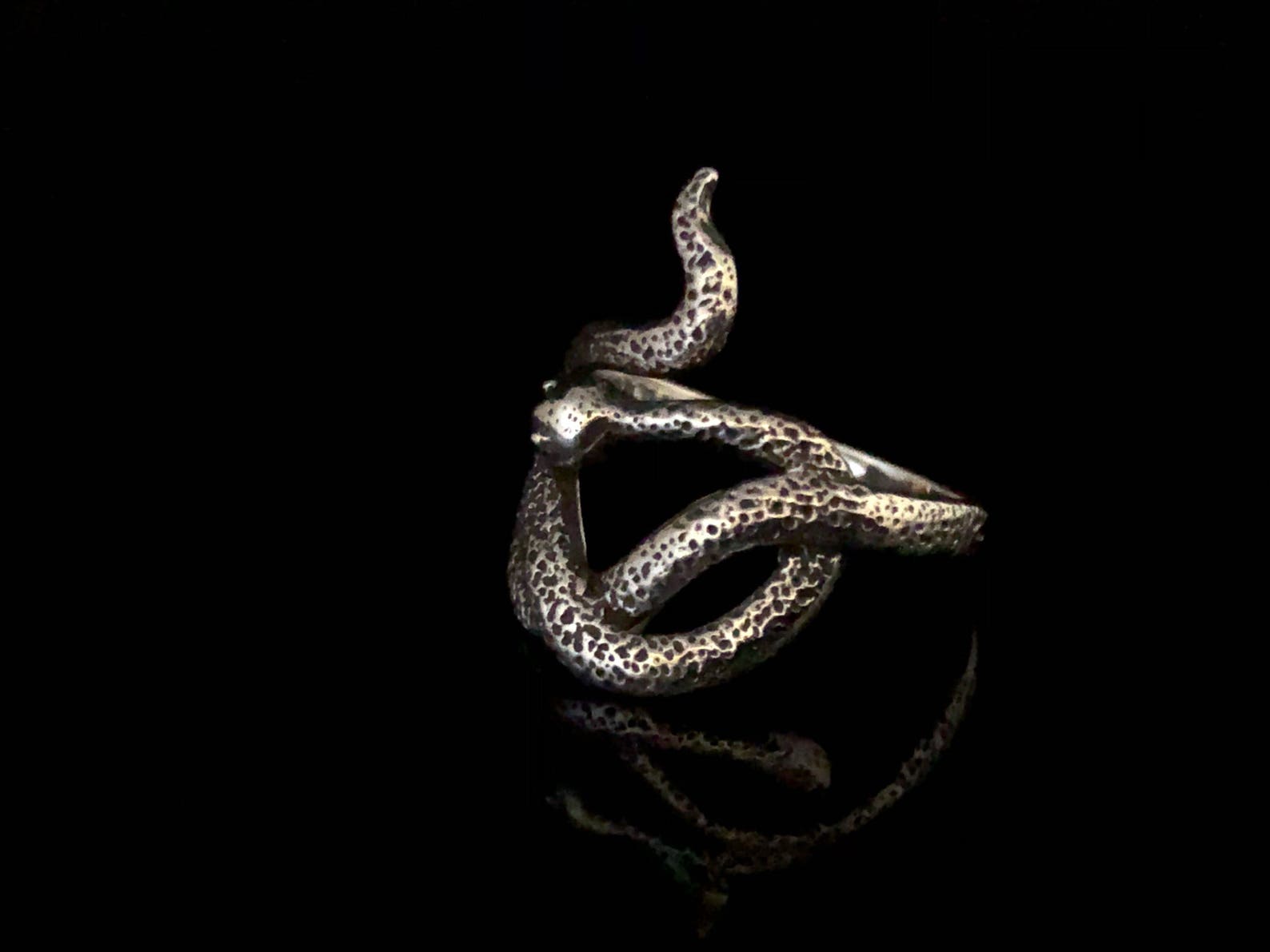 Snake Ring // Silver Snake Ring // 925 Sterling Silver // Hand - Etsy