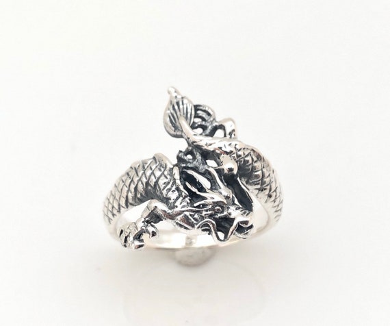 Dragon Ring Size // Silver Dragon Ring // 925 Sterling Silver | Etsy