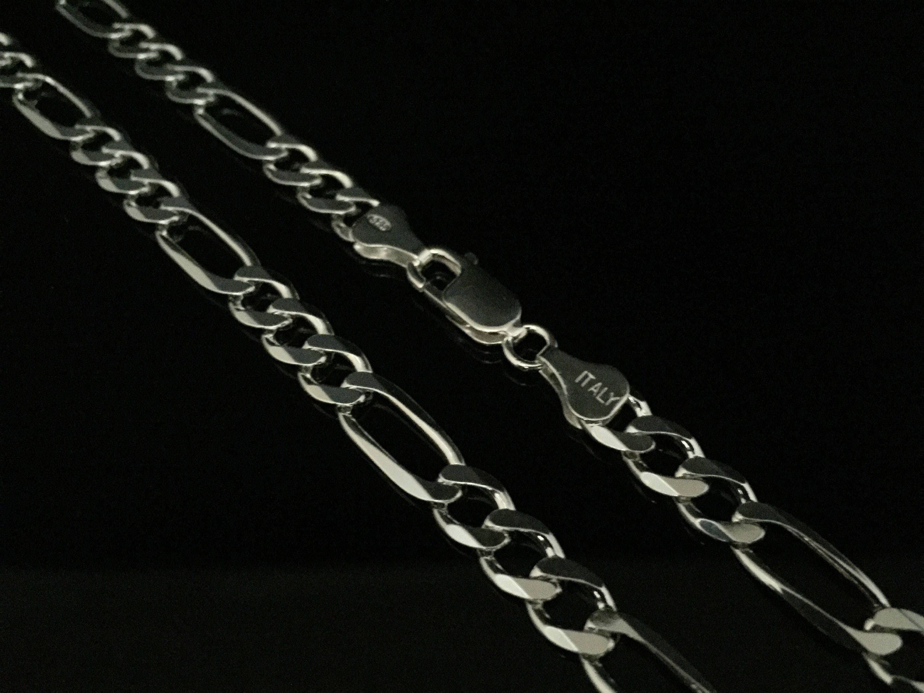 Figaro Chain Necklace // 925 Sterling Silver // Medium to - Etsy