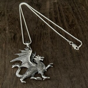 Medieval Dragon Pendant - 925 Sterling Silver - Silver Dragon Necklace ...
