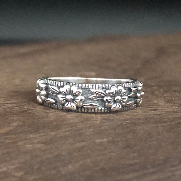 Rustic Silver Ring - Etsy