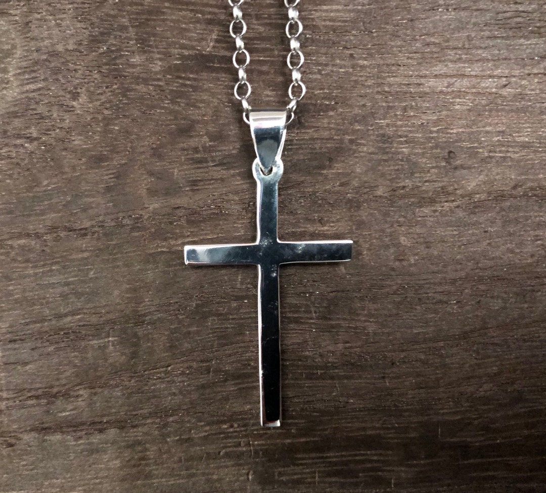 Classic Cross Silver Cross 925 Sterling Silver Christian Cross - Etsy