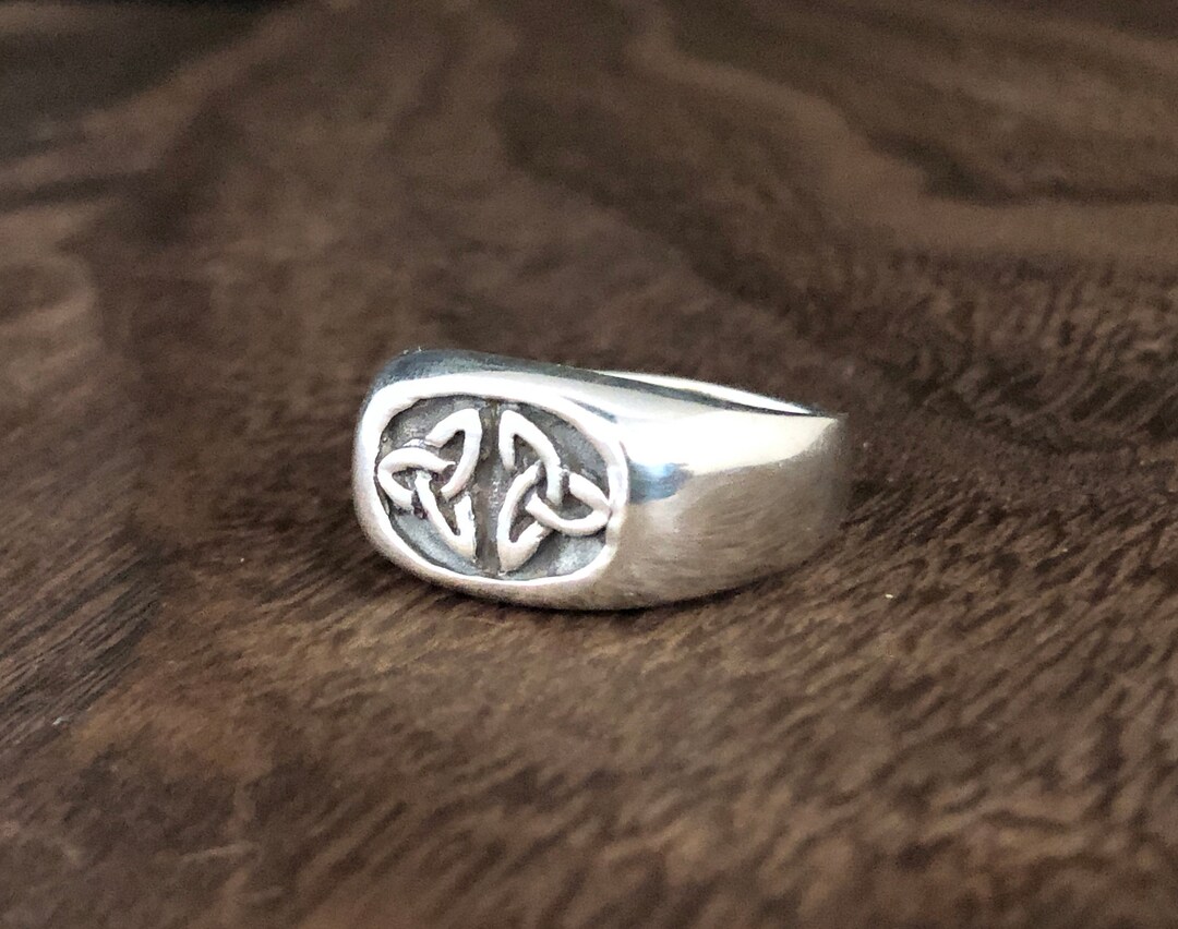Men's Celtic Signet Ring // 925 Sterling Silver // Casted Sterling ...