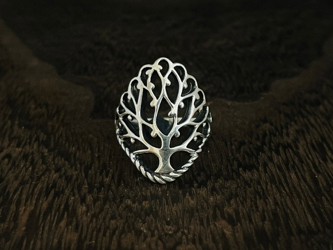 Tree of Life Ring // 925 Sterling Silver // Oxidized - Etsy