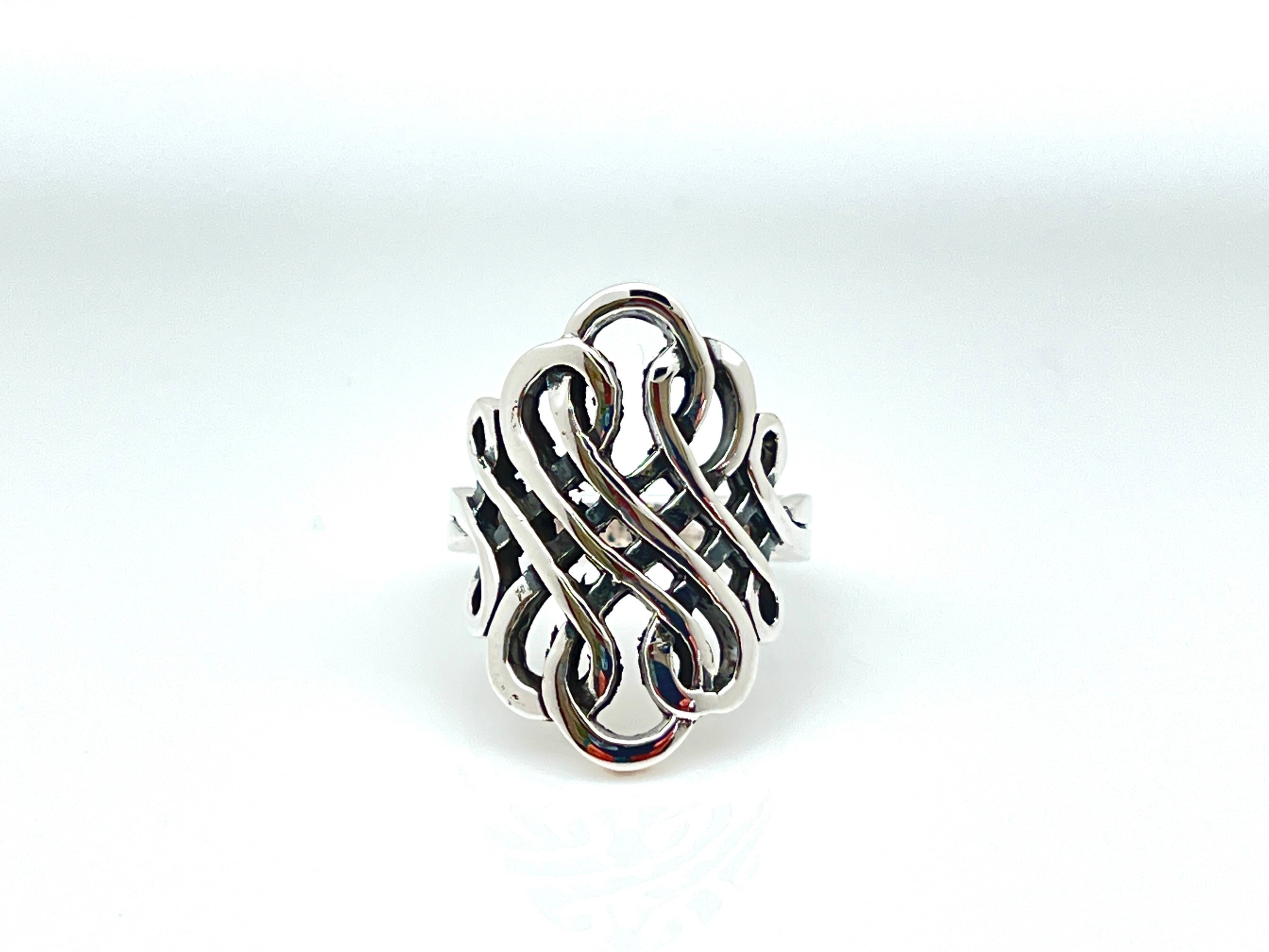 Celtic Silver Eternity Ring // 925 Sterling Silver // Size 10 - Etsy