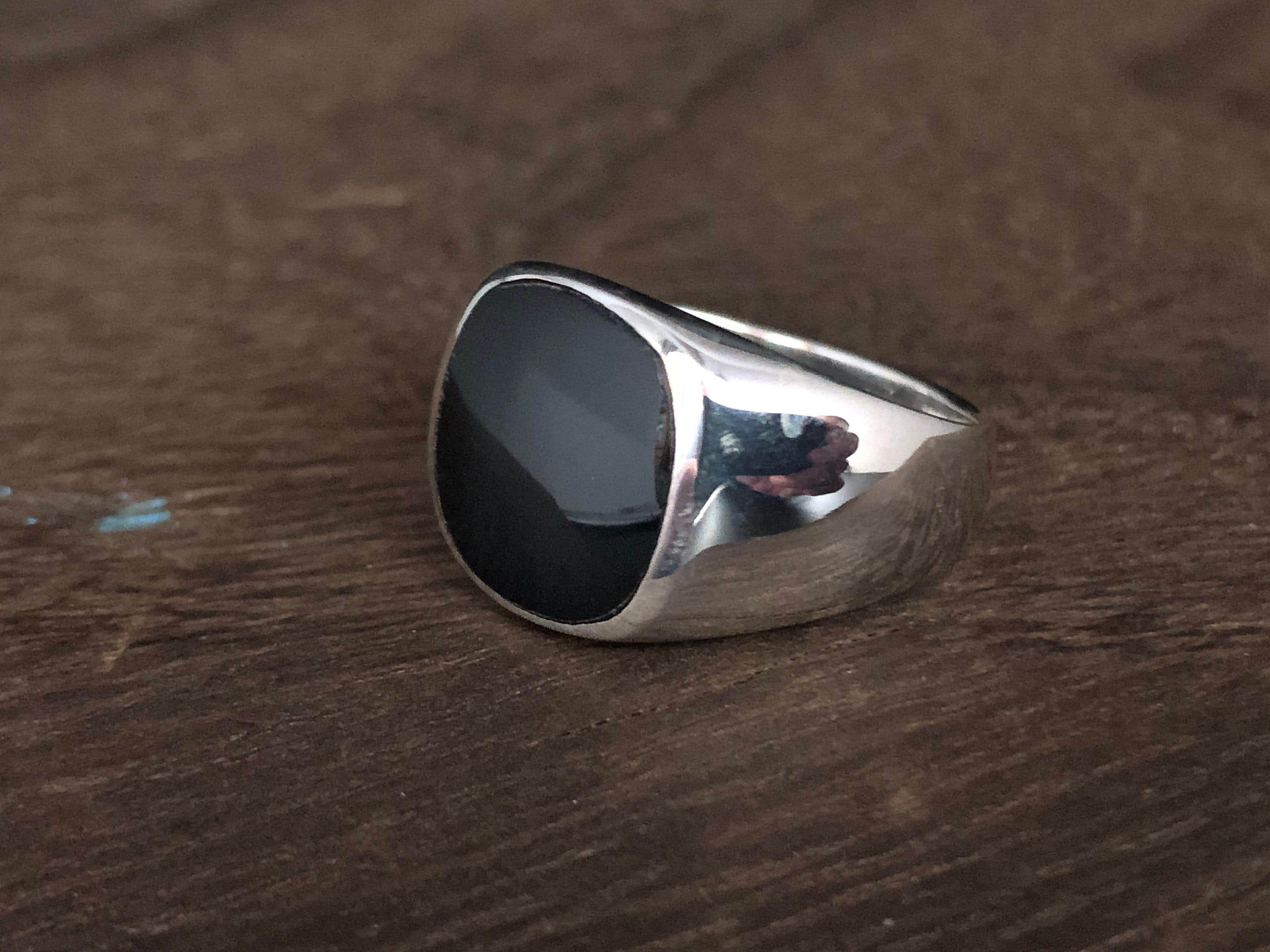 Black Onyx Signet Ring Size 7 to 13 // Onyx Signet Ring // 925 - Etsy