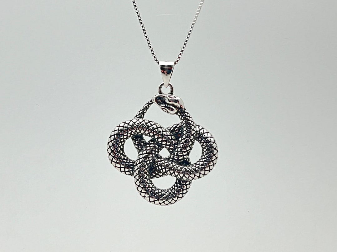Oxidized Python Snake Pendant -- 925 Sterling Silver - Handcrafted - Etsy