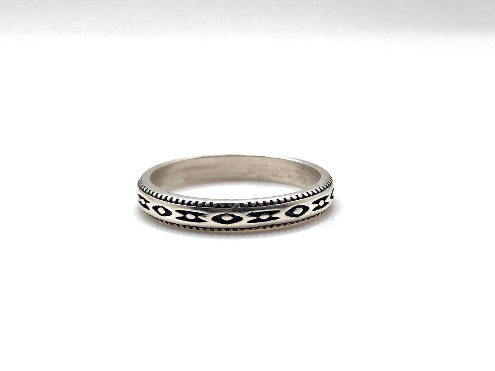 Thin Aztec Band Silver Ring 925 Sterling Silver - Etsy